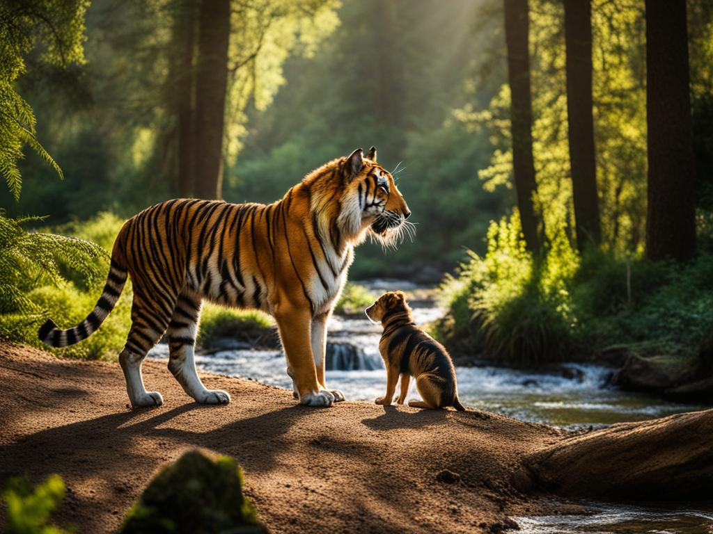 Tiger and Monkey - A Connection between Opposite Signs